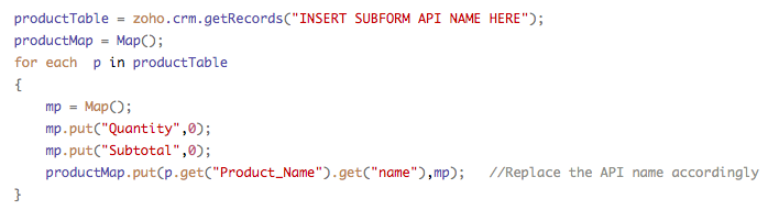 Quantitate Subform Table Values In Zoho Crm The Workflow Academy
